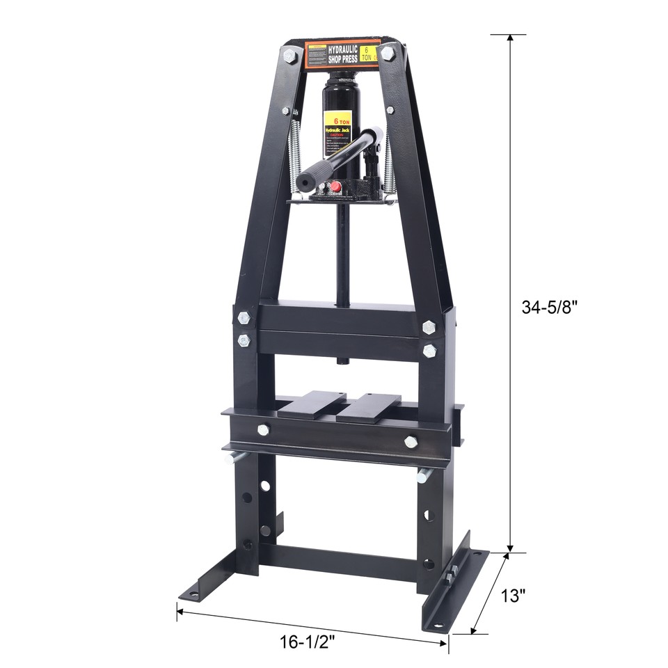 Hydraulic Press, 6 Ton Garage Floor Adjustable Shop Press with Plates ...