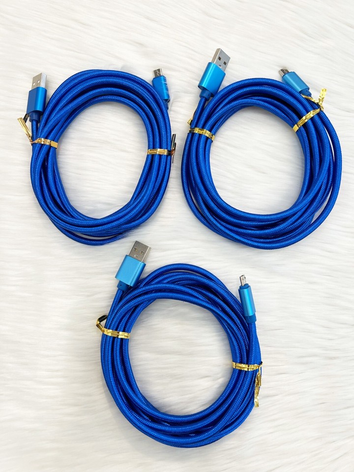 3 Pack 6ft 10ft Micro USB V9 to USB Fast Quick Charging Charger Cable ...