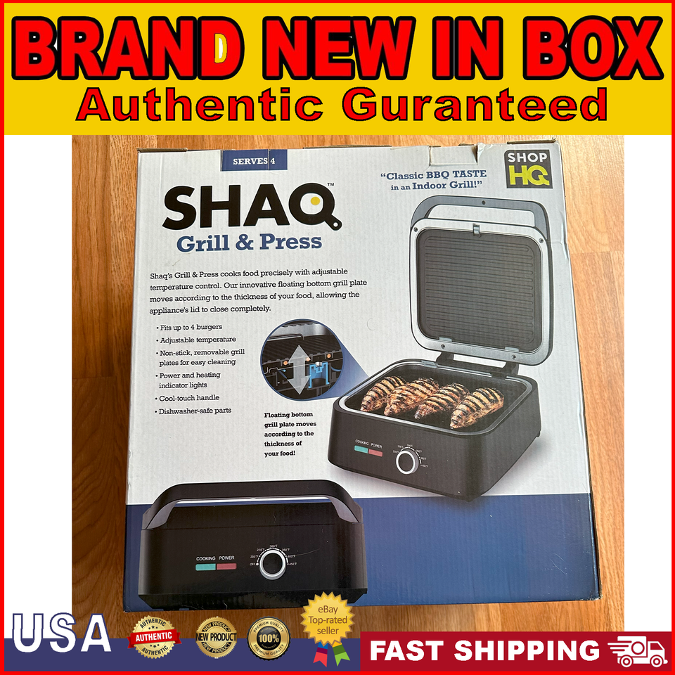SHAQ Smokeless Grill and Press, Shop HQ 3 In 1 Serves 4 , BRAND NEW ...