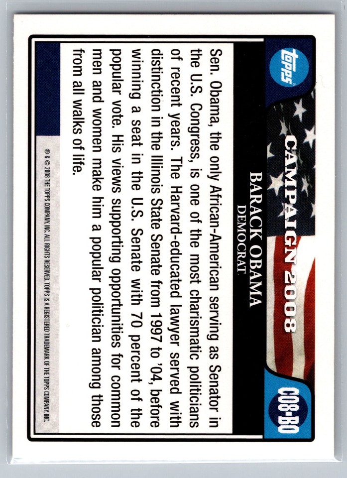 2008 Topps #C08-BO Barack Obama Campaign 2008 | eBay