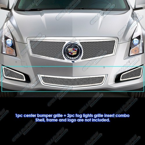 Fits 2013-2014 Cadillac ATS Bumper & Light Cover Stainless Mesh Grille ...