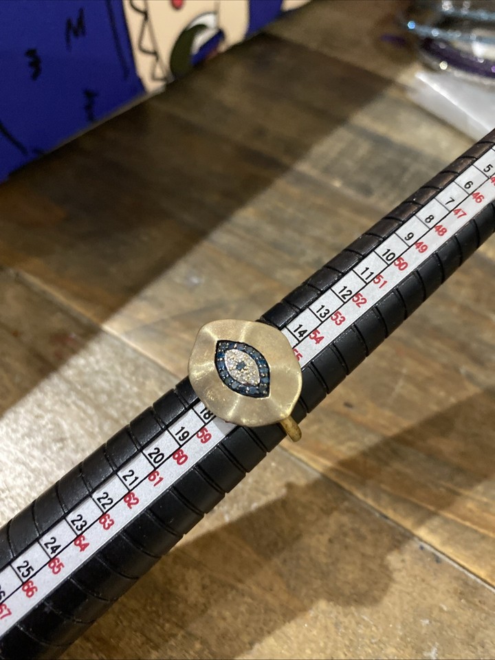 Rarities Carol Brodie Evil Eye Ring Blue Diamonds 8 | eBay