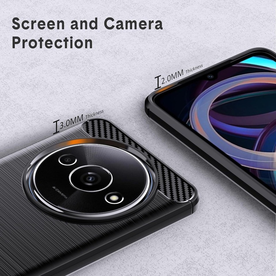 For Xiaomi Redmi A3 A3X Case, Carbon Gel Phone Cover Shockproof | eBay UK