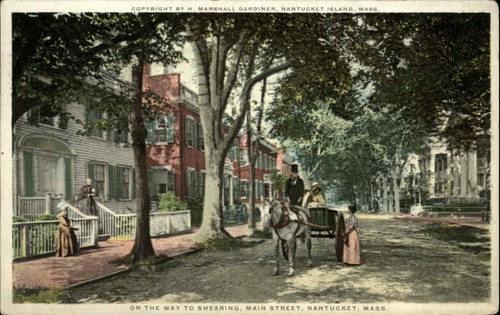 Nantucket Massachusetts MA Main St. Horse Wagon Detroit Pub c1910 ...
