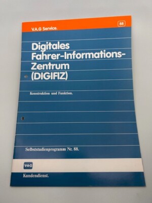 V.A.G Service Selbststudienprogramm Nr. 88 DIGIFIZ Golf Jetta 2 II GTI ...