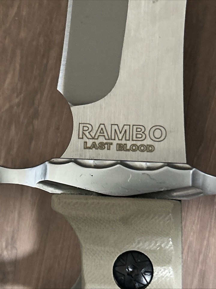 New Rambo Last Blood Heart Stopper Bowie Knife and Leather and leather ...