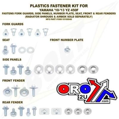 PLASTIC BOLT KIT YZ-F450 10-13, BOLT HARDWARE YAM-1010004G | eBay