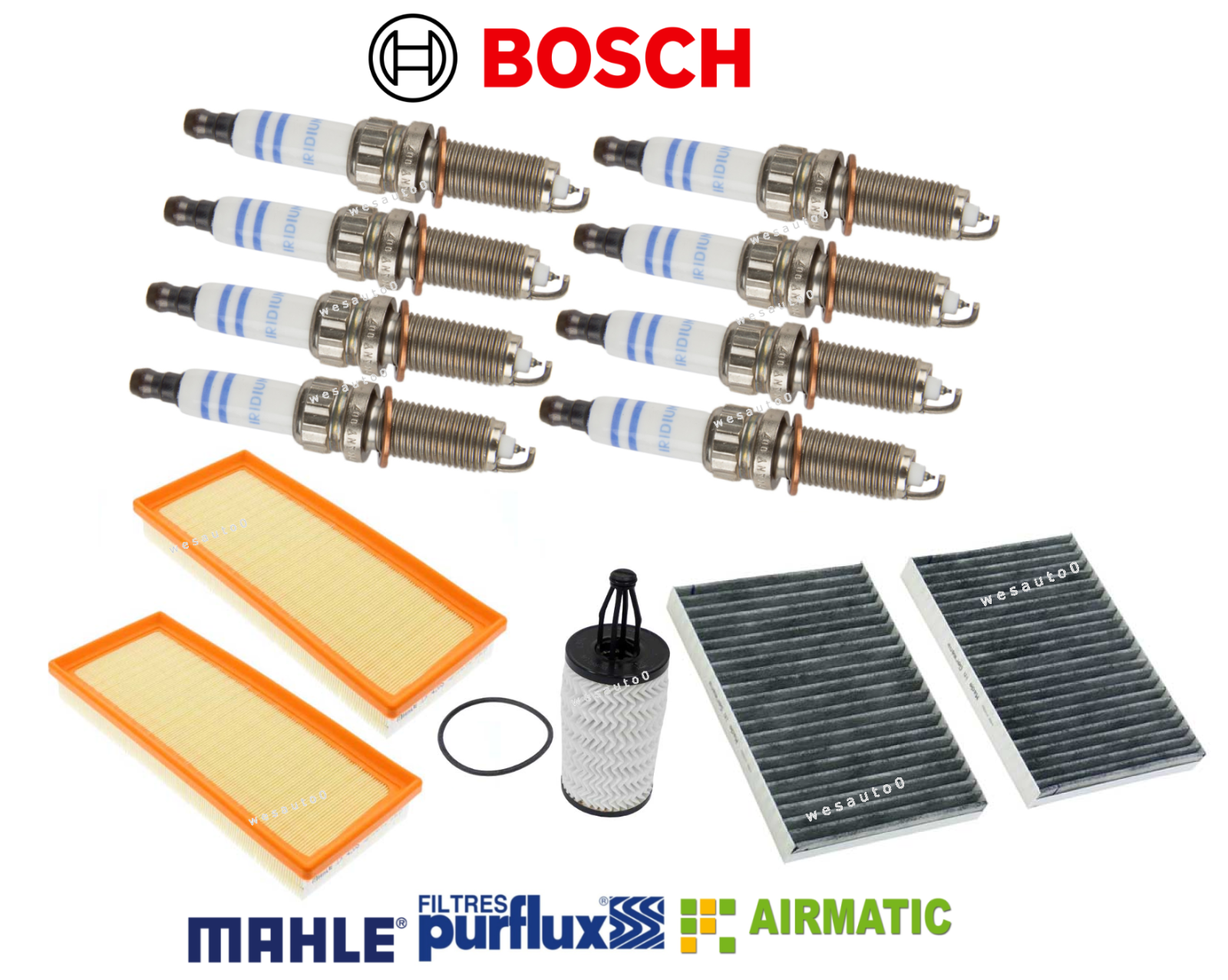Spark Plug & Air Oil AC Cabin Filter Tune Up Kit x13 OEM for Mercedes ...
