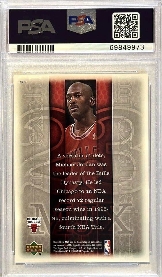 MICHAEL JORDAN PSA 7 CHICAGO BULLS BASKETBALL CARD 1999 UPPER DECK MVP ...