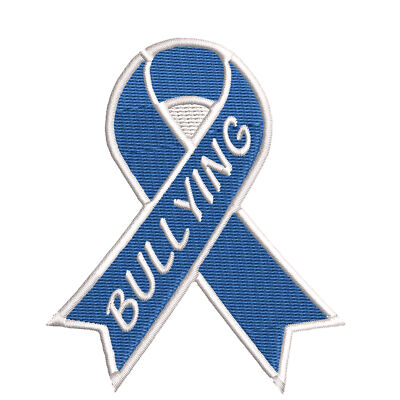 Anti-Bullying Blue Awareness Ribbon 3.5" Iron/Sew On Decorative Patch ...