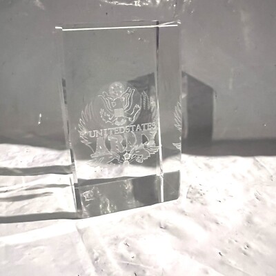 USA Army Crystal Paperweight Laser Etched Military | eBay