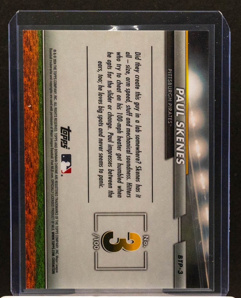 Paul Skenes 2024 Bowman Chrome Scouts Top 100 Mini Diamond Refractor # ...