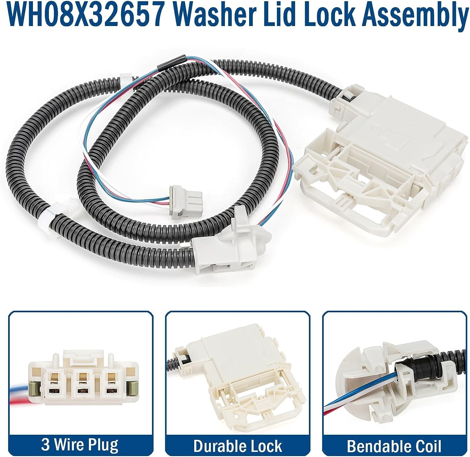 New WH08X32657 290D3070P002 Lid Lock Switch for GE Washing Machine | eBay