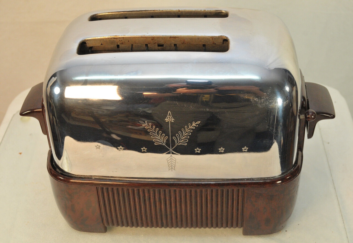 Vintage Toaster Oven Chrome Ge General Electric Made In Usa