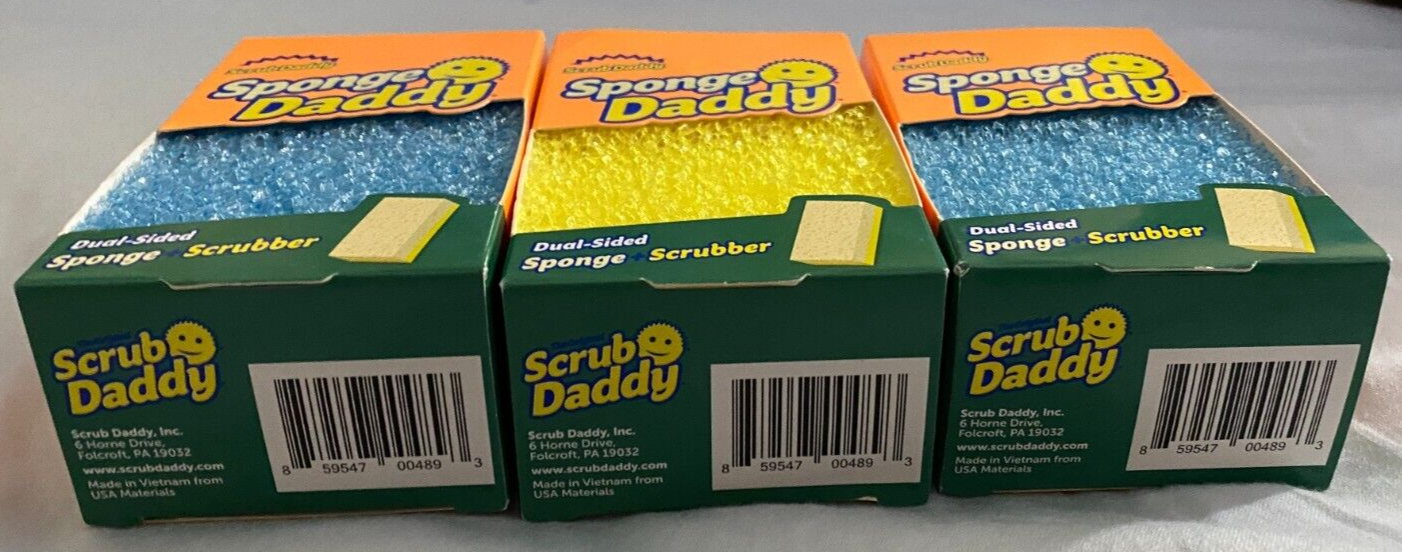 Scrub Daddy Sponge Daddy Dual-Sided Sponge + Scrubber 3 Boxes NEW | eBay