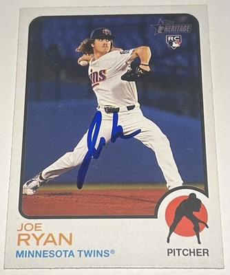 JOE RYAN AUTOGRAPHED RC 2022 TOPPS HERITAGE BASEBALL CARD #370 ...