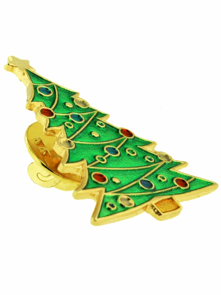 PinMart's Festive Christmas Tree Holiday Enamel Lapel Pin | eBay