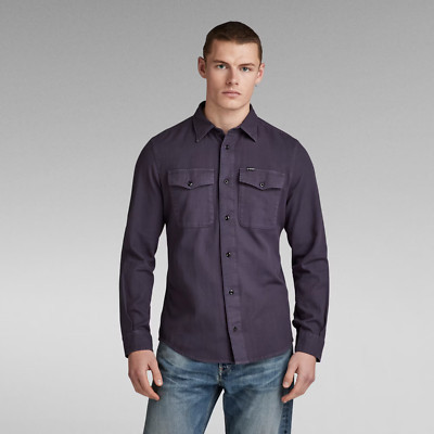 G-Star Marine Slim Shirt L Hemd Gr. L Dark Grape Garment Dyed 100% ...
