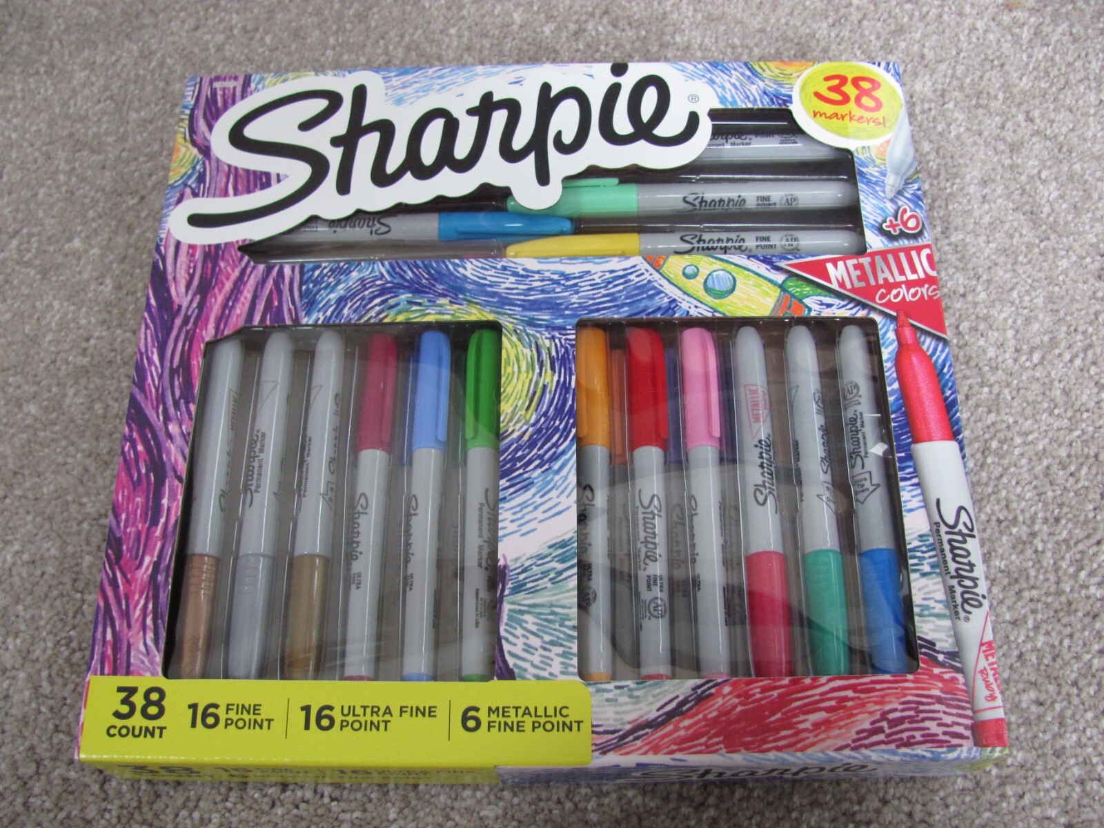 Sharpie Permanent Markers Gift Set, Gray Barrels/Assorted Ink Colors ...
