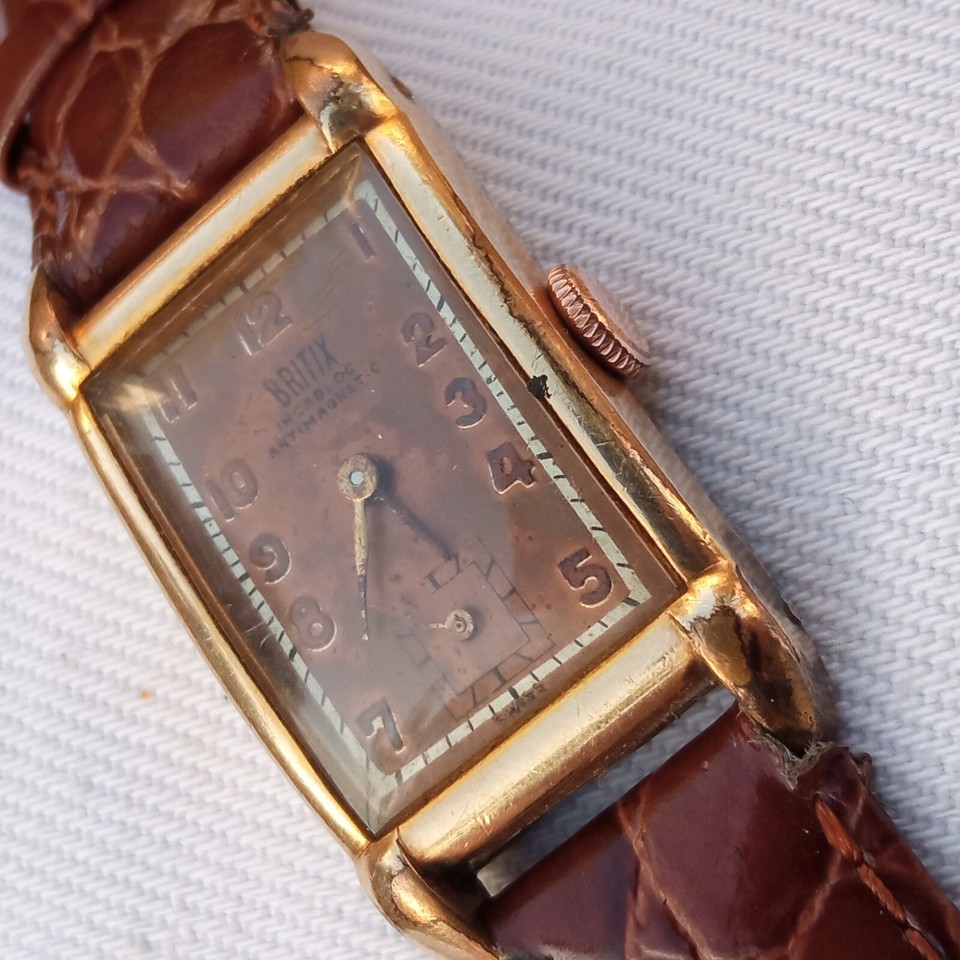 BRITIX Rectangular Tank Art Deco Manual Wind Vintage 20mm Wristwatch | eBay