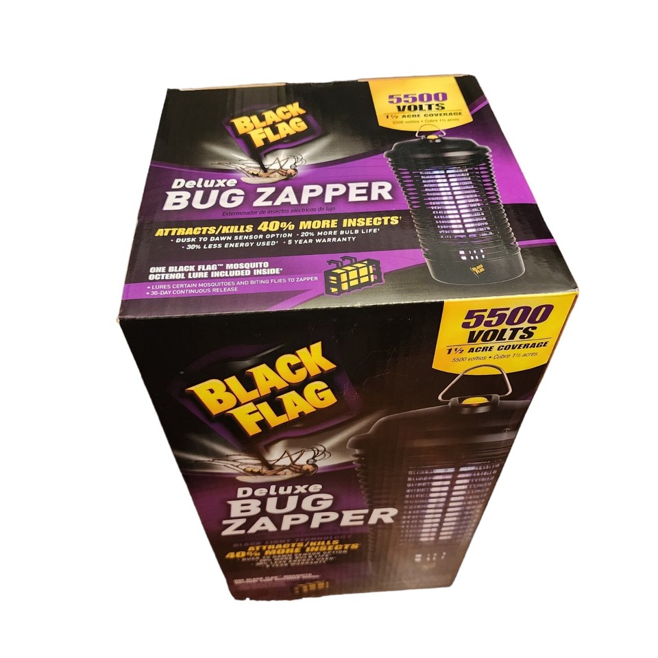 Black Flag Deluxe Bug Zapper 40 Watt Black Light Technology Dusk to ...