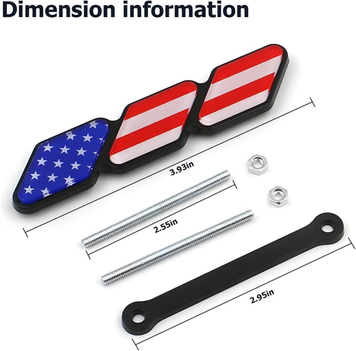 Tri-Color Grille Badge Emblem Decoration American Flag Car Truck Label ...