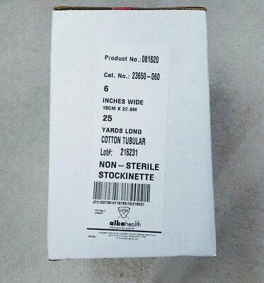 3 Boxes X Alba Health Cotton Tubular Stockinette, 6'' x 25 yds Lot New ...