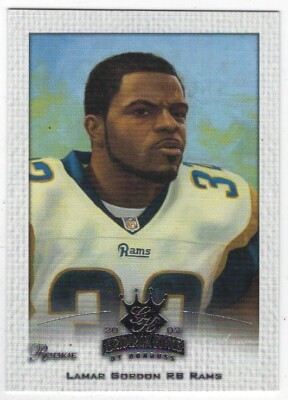 2002 DONRUSS GRIDIRON KINGS LAMAR GORDON ROOKIE RC #115 ST. LOUIS RAMS ...