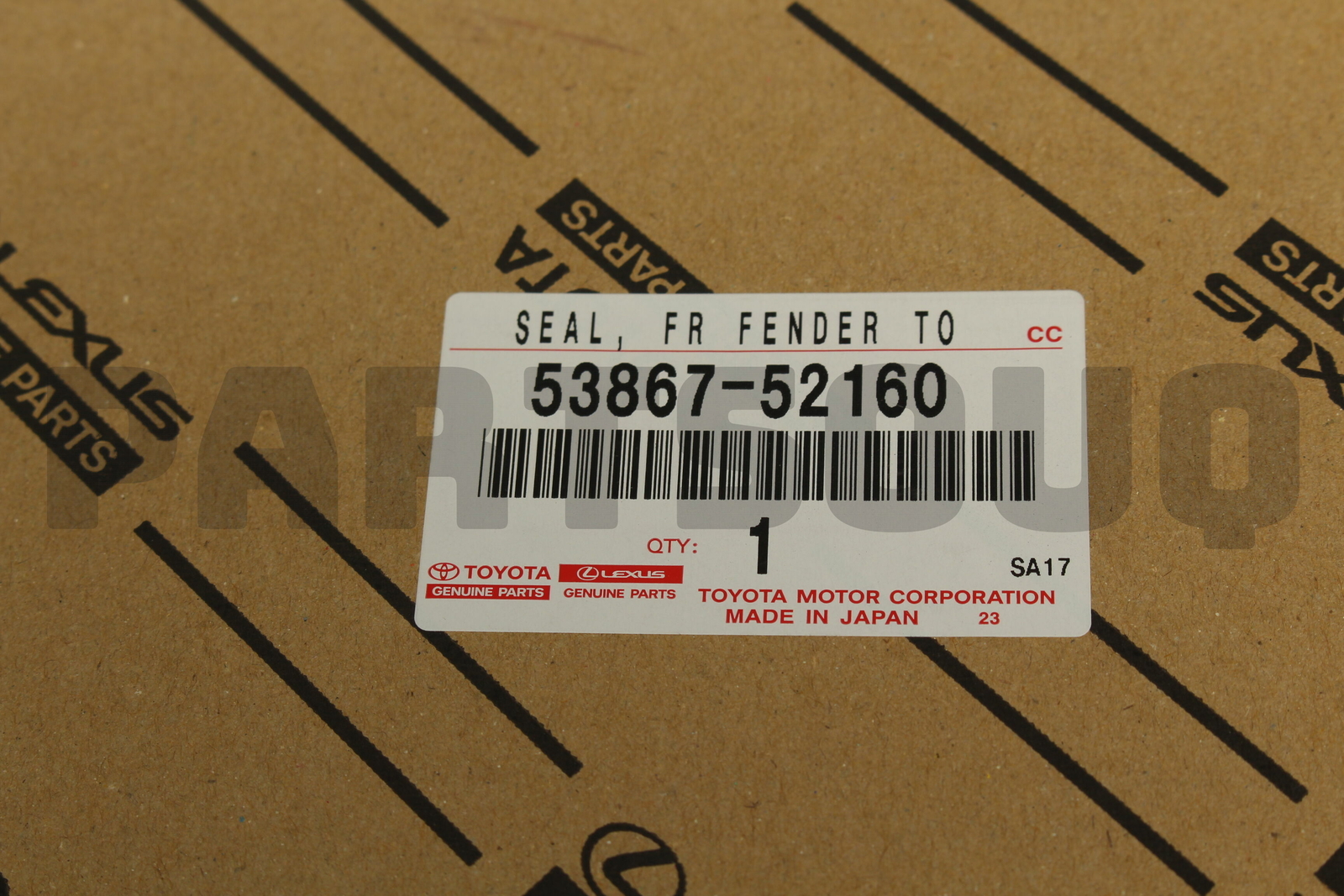 5386752160 Genuine Toyota SEAL, FR FENDER TO 53867-52160 | eBay