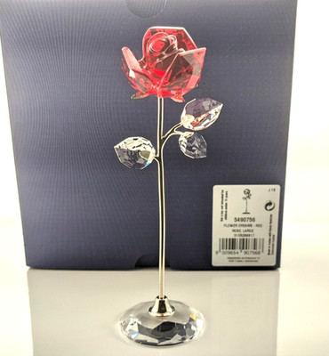 Swarovski Flower Dreams Crystal RED ROSE Large 5" 5490756 *Genuine ...