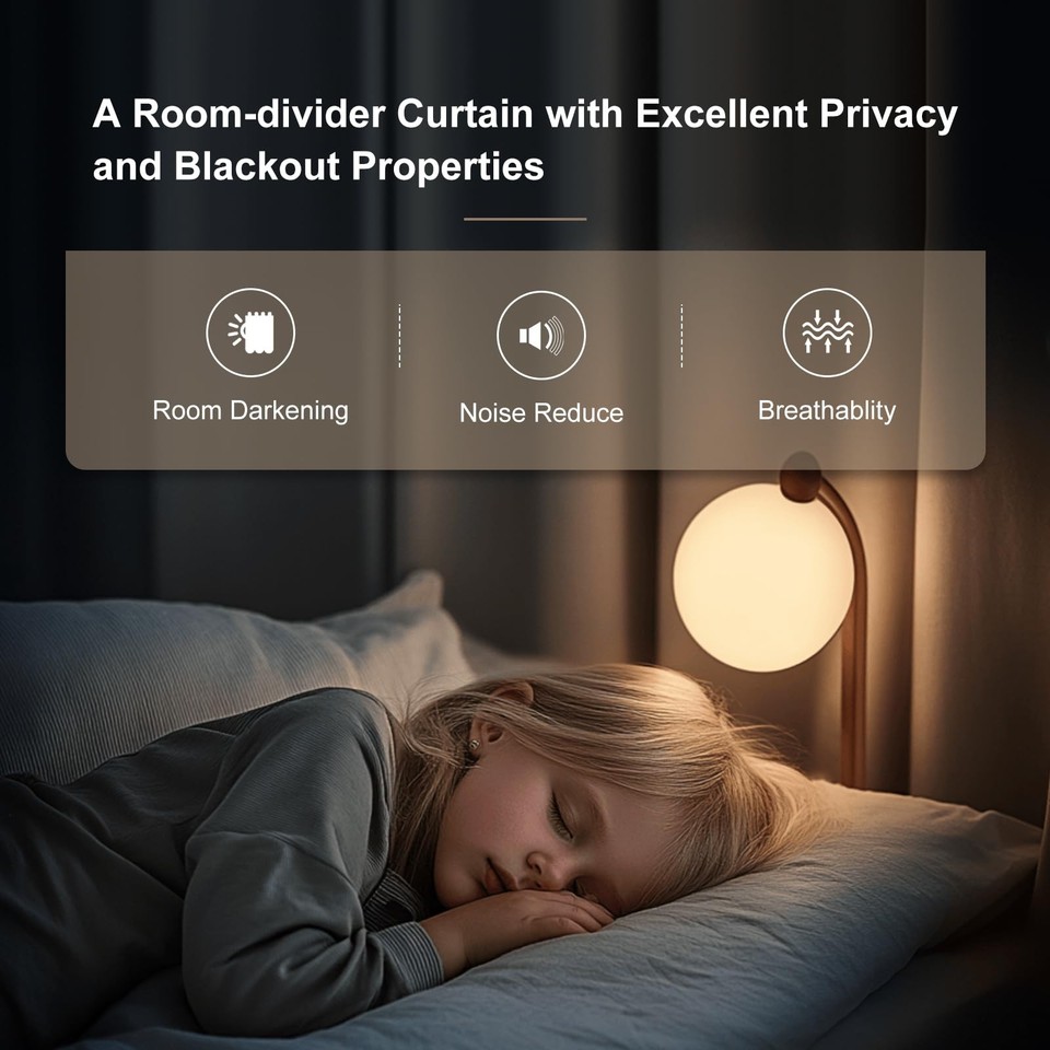 Room Divider Curtains & Flexible Bendable Tracks Set,Privacy Dividers ...