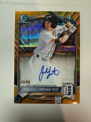 2025 Bowman Draft Jordan Yost 1st Bowman Chrome Auto Gold Wave ...