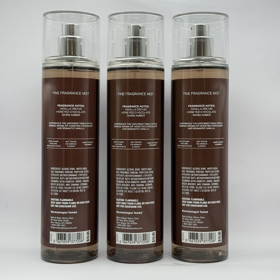 3 Bath & Body Works CHOCOLATE AMBER Fine Fragrance Body Mist 8oz | eBay