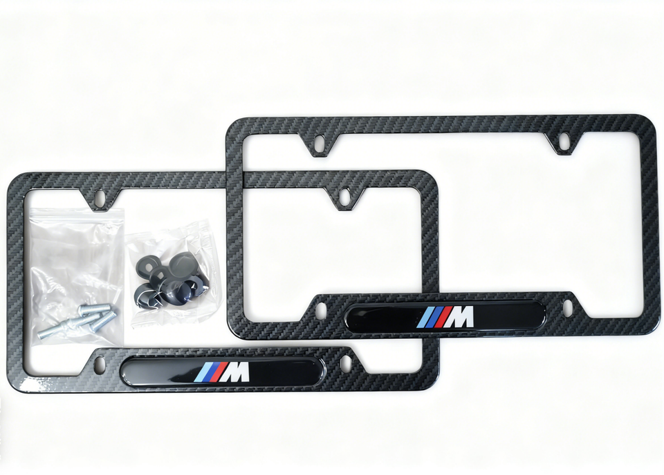 Fit For BMW M License Plate Frame (Carbon Fiber) - 2 Pcs Set For M BMW ...