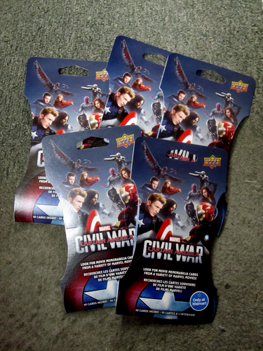 LOT OF 10 SEALED PACK Captain America CIVIL WAR Trading Cards Upper ...