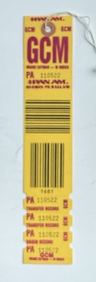 Pan Am Airlines Paper Baggage Tag - New - 1970's - GCM Grand Cayman | eBay