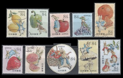 Japan 4565a-j Fruits & Vegetables with Rabbits from Peter Rabbit (10 ...