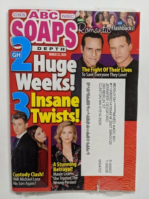 ABC Soaps In Depth March 23 2020 3 insane twists M212 | eBay