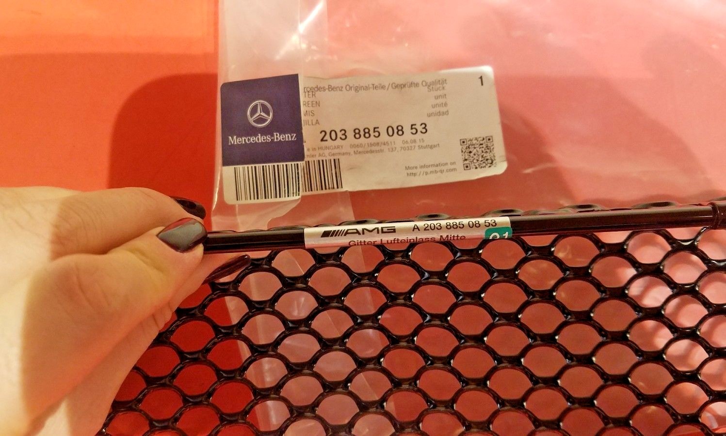 Mercedes Front Bumper Lower Center AMG Mesh Grille With 6 Clips For ...