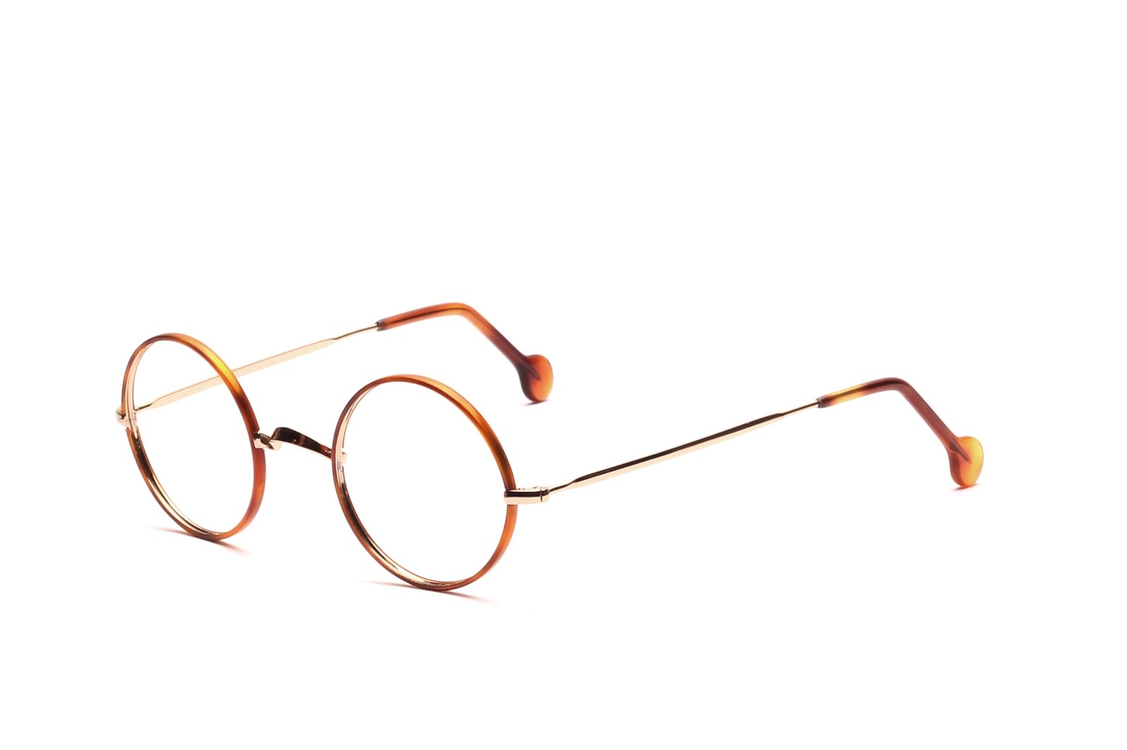 Runde Metallfassung Mod 1700W Brille Gold mit Windsorrand Hell, 40mm ...