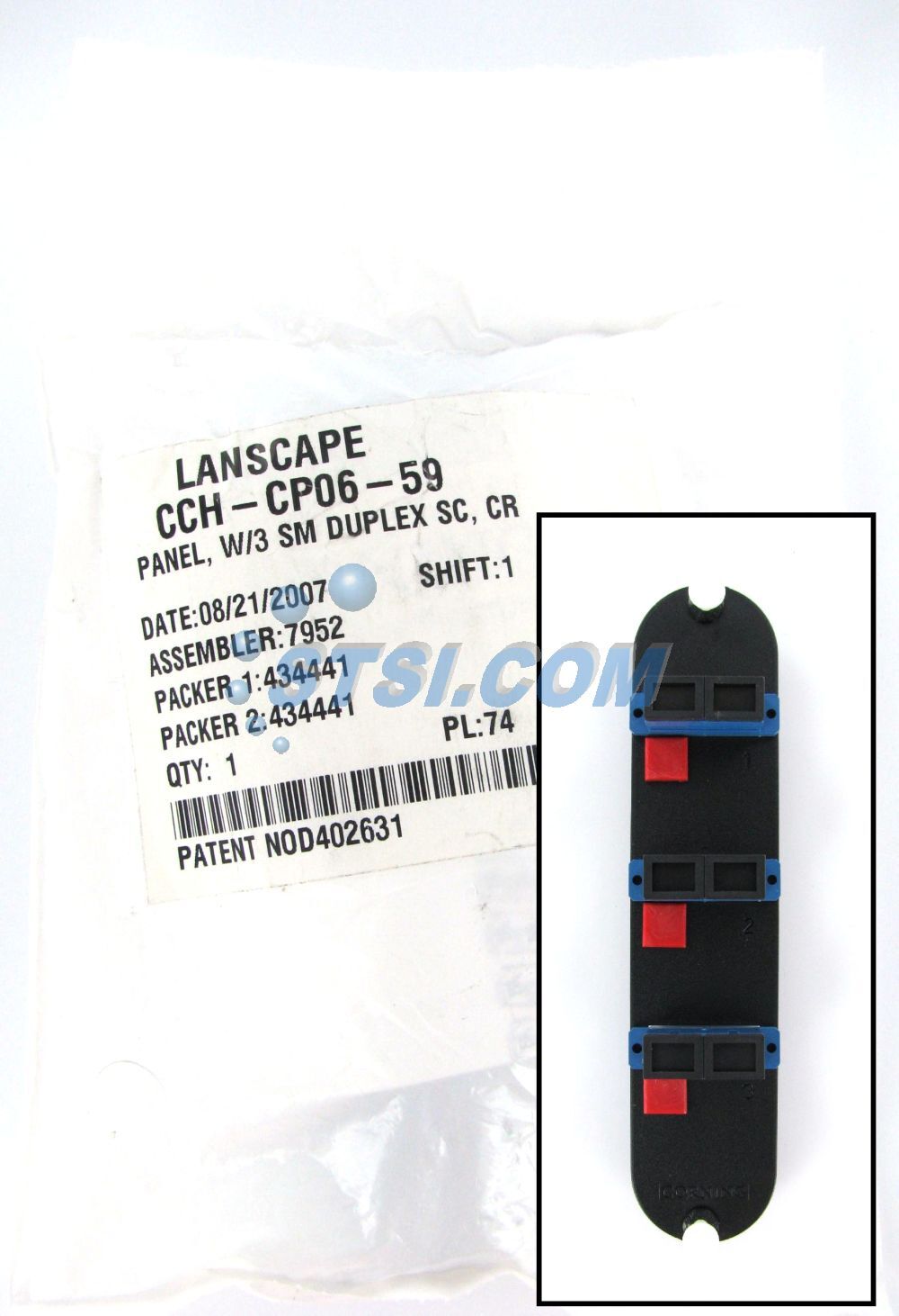 Corning Cch-cp06-59 Patch Panel 3 SC Duplex Os2 Singlemode Adapters ...