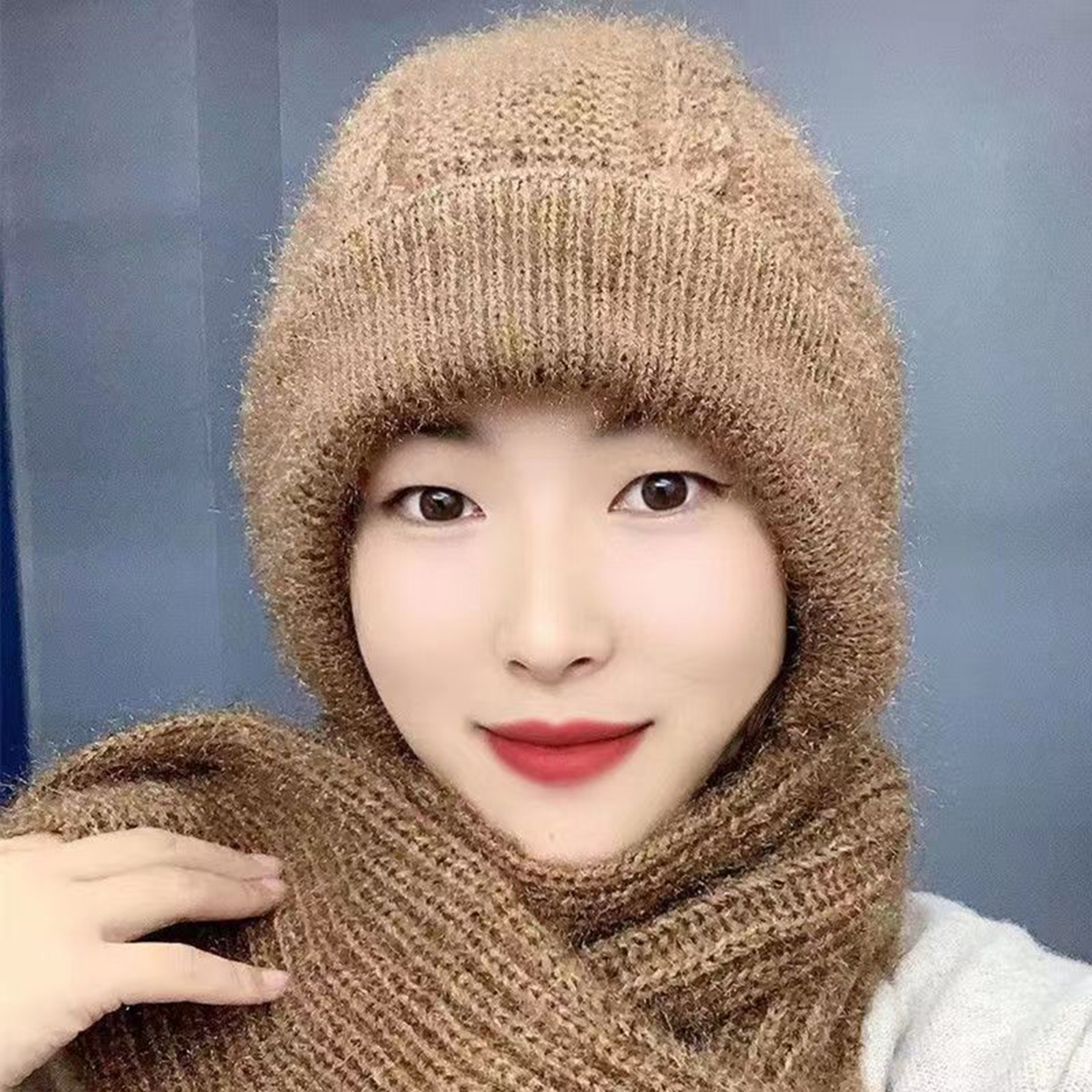 Woolen Cap Windproof Keep Warm Lightweight Winter Scarf Cap 2 in 1 | eBay
