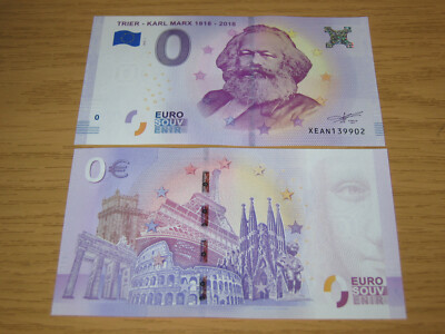 KARL MARX 200 years 1818 - 2018 TRIER ZERO EURO 0 EUROS Bill billet ...