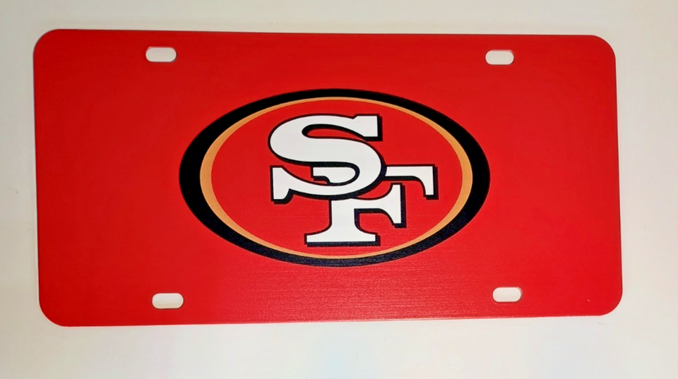San Francisco 49ers New NFL Black Laser Tag License Plate | eBay