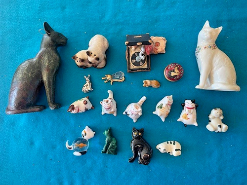 Cats collection - 18 ceramic, resin & wood cats | eBay