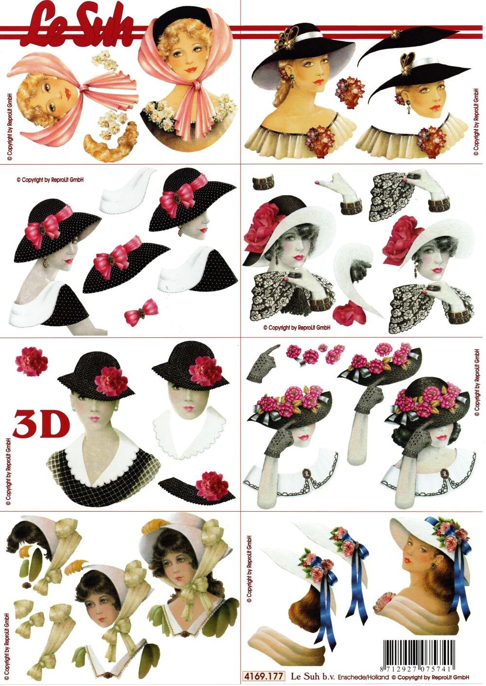 3D-Bogen - Frauen mit Hut klein - 4169.177 - LeSuh - Schneidebogen ...