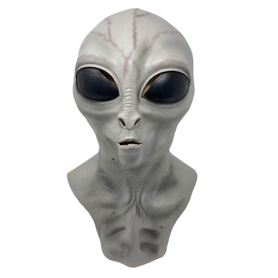 Grey Alien Mask UFO Extra Terrestrial Roswell Costume Spaceman Horror ...