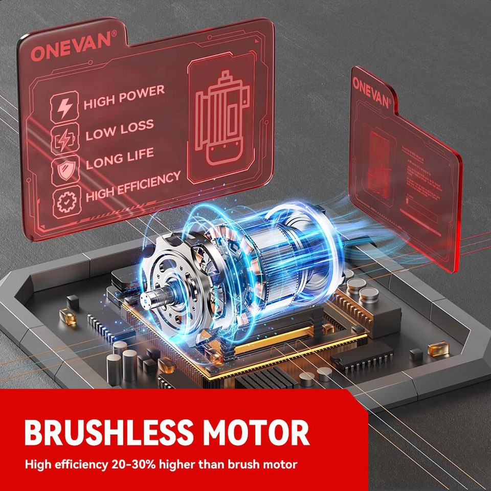 Cordless Electric Impact Wrench Gun 1/2'' High Power Driver with Li-ion ...