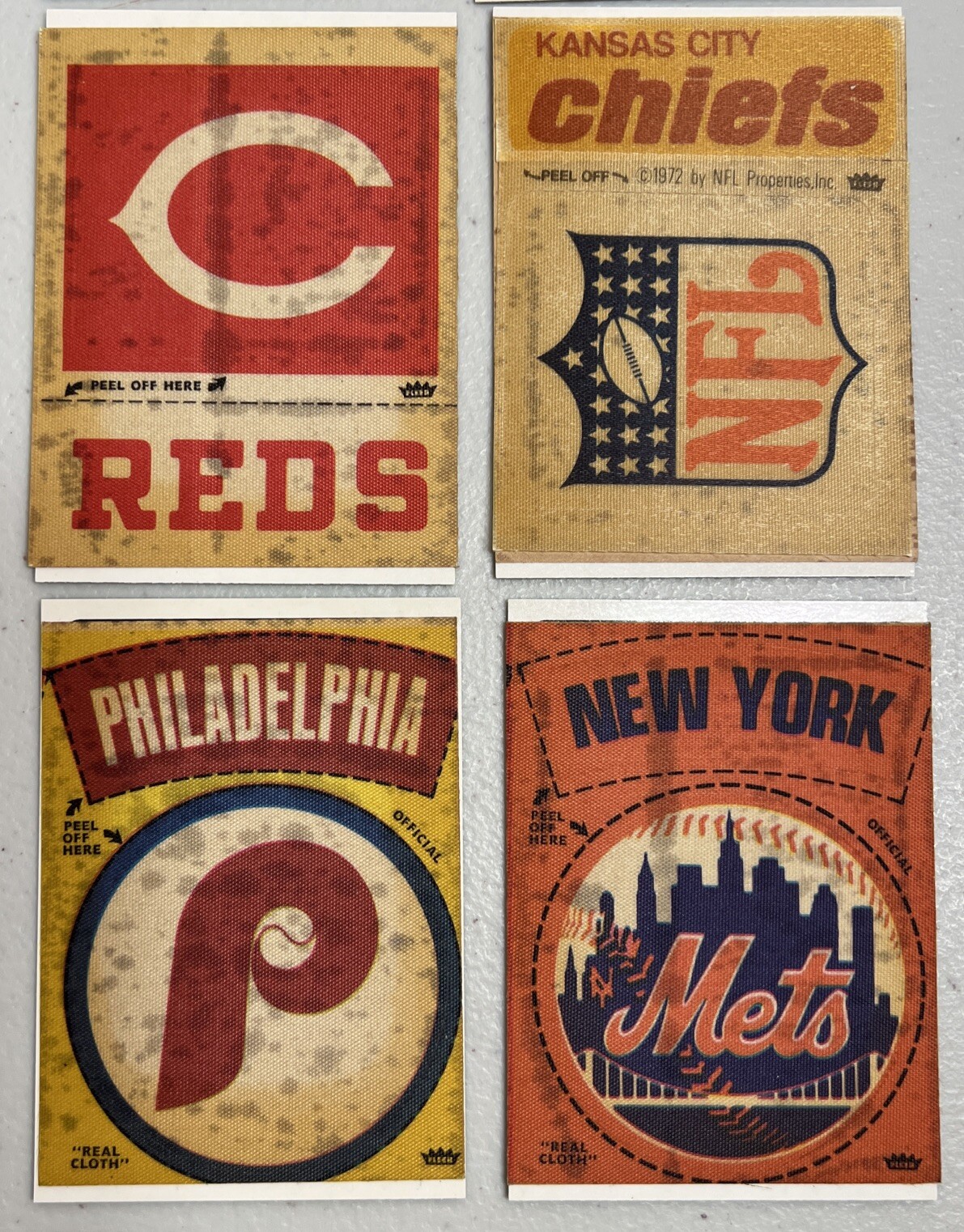 1968-1972 Fleer Baseball & Football Team Logos Cloth Stickers / Patches ...