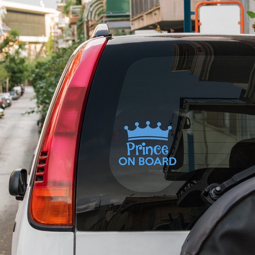 Prince On Board Car Vinyl Decal Sticker Water Weather Proof Blue or ...